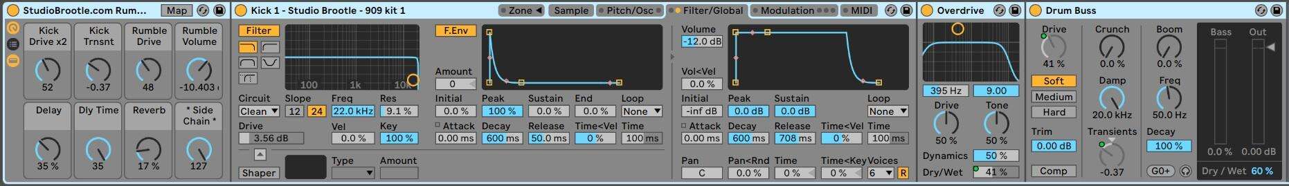 Techno Rumble Kick Ableton Rack mk2 - Studio Brootle
