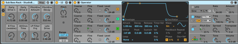 Ableton Operator Sub Bass Rack - Studio Brootle