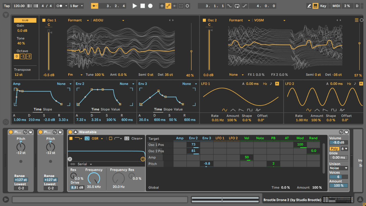 Free Ableton Wavetable Presets: Drones - Studio Brootle