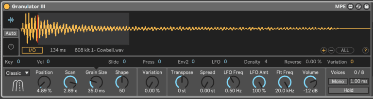 Ableton Granulator III - Studio Brootle